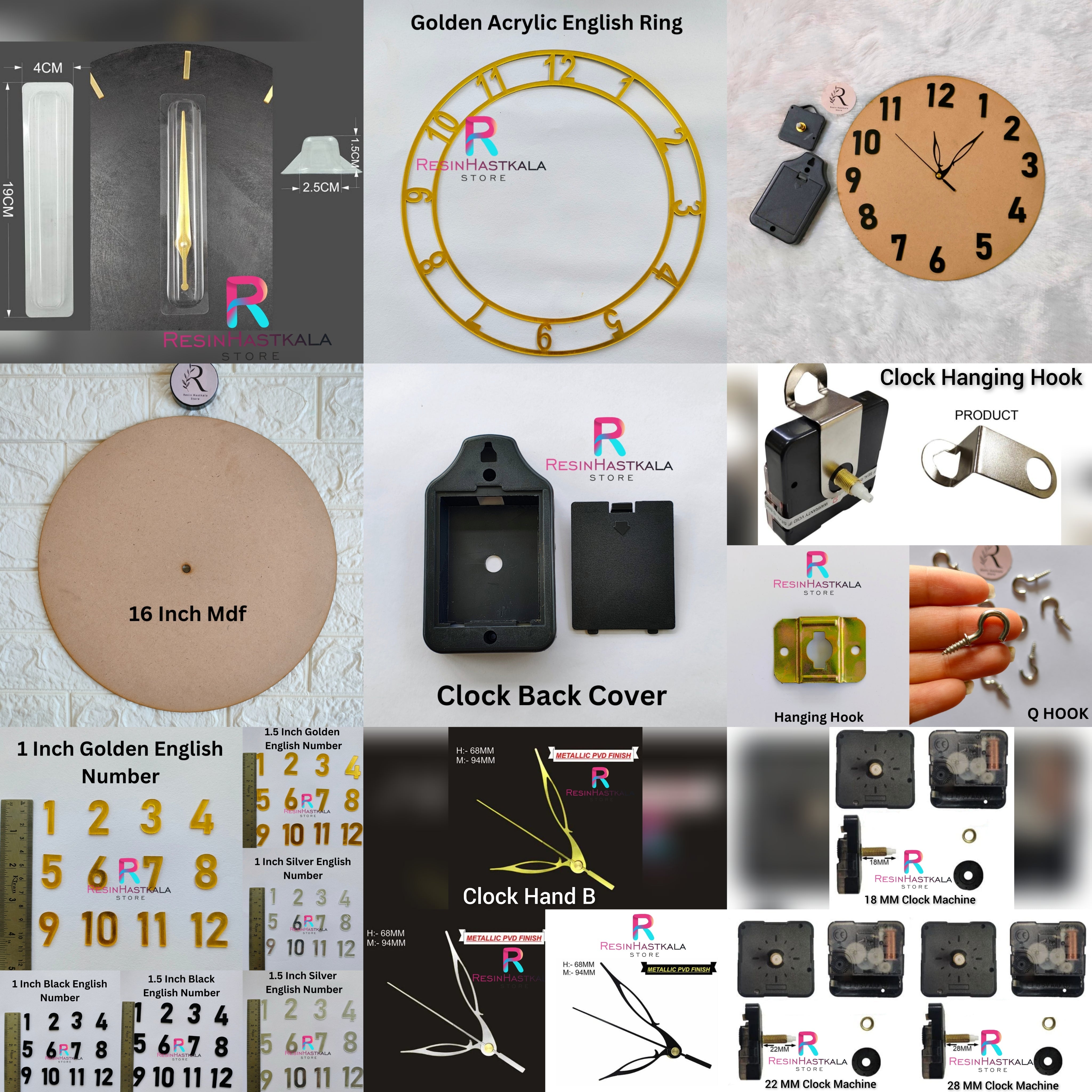 Clock Set & Material – Resinhastkala Store
