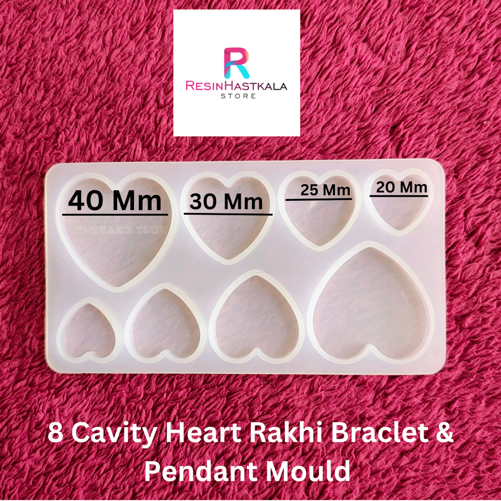 8 Cavity Heart Rakhi, Bracelet & Pendant Mould – Resinhastkala Store