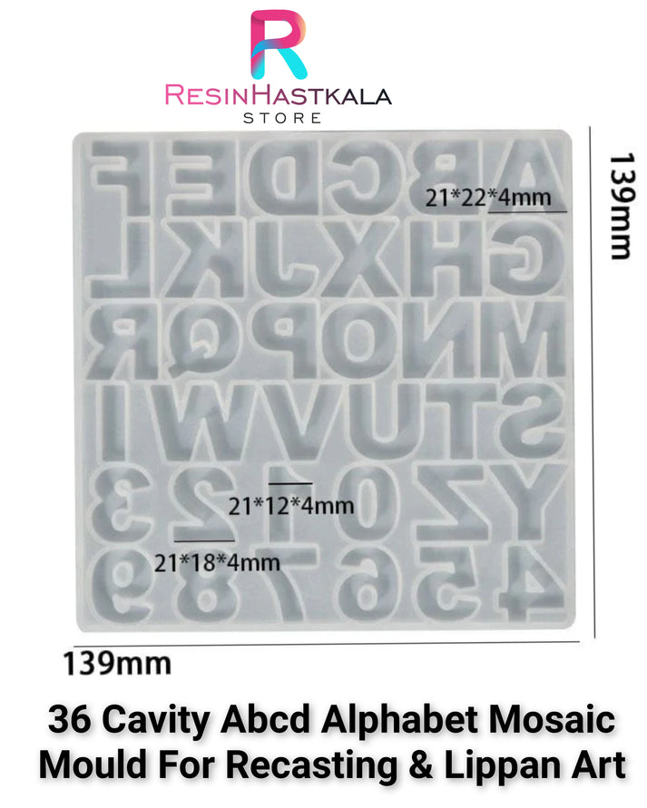 36 Cavity Alphabet / Abcd Mosaic Mould For Recasting & Lippan Art ...