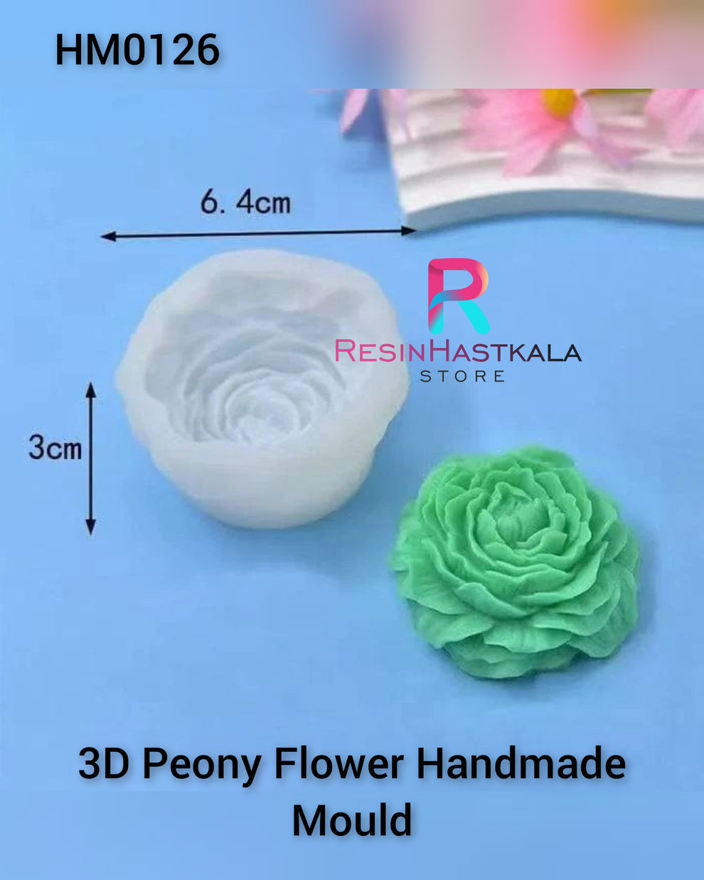 3D Peony Flower Handmade Mould (HM0126) – Resinhastkala Store