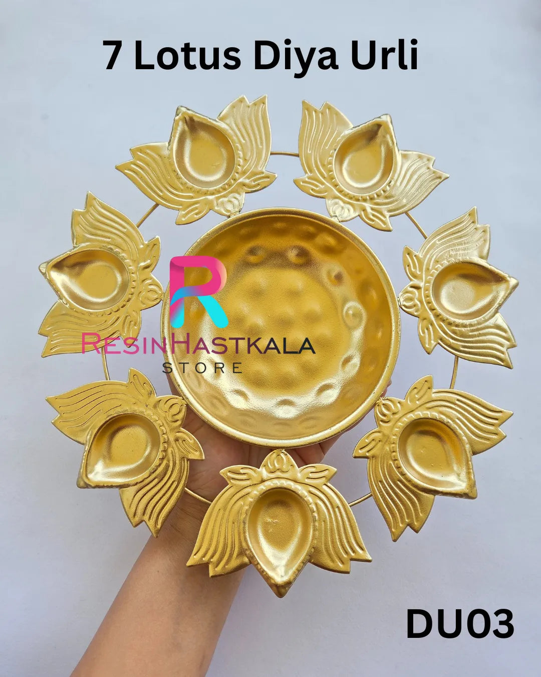 7 Lotus Diya Urli – Resinhastkala Store