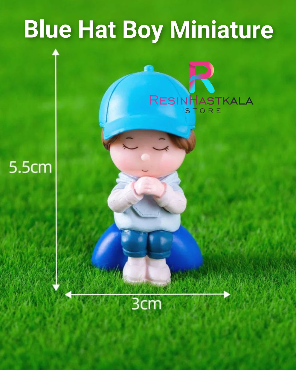 Blue Hat Boy Miniature – Resinhastkala Store