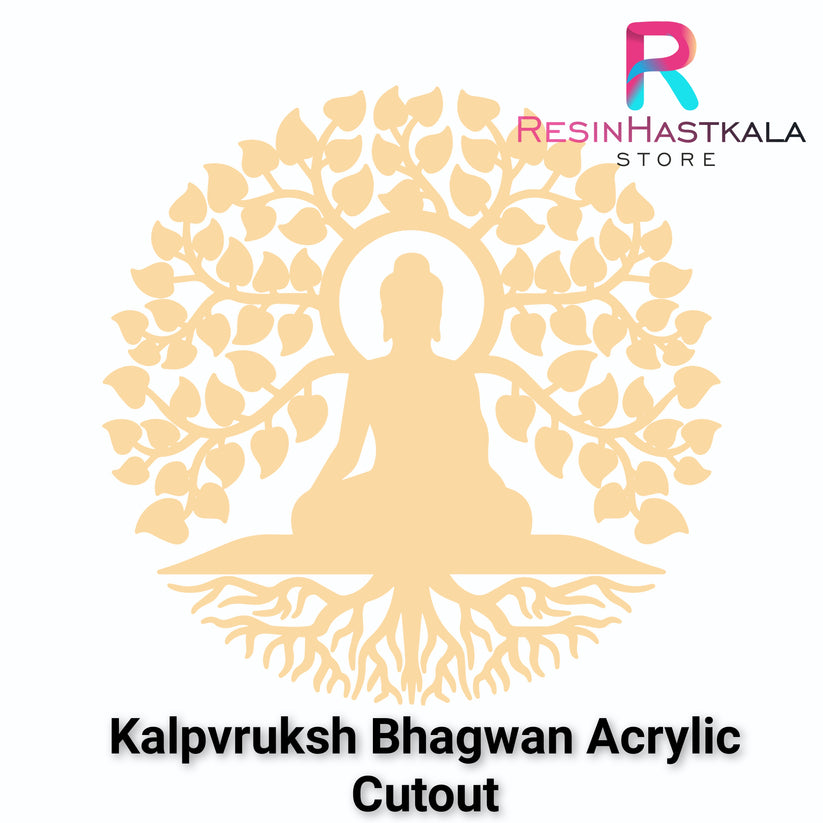 Kalpvruksh Bhagvan Golden Acrylic Cutout – Resinhastkala Store