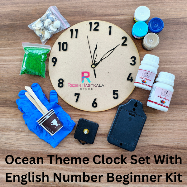 Ocean Theme Clock Set With English Number Beginner Kit – Resinhastkala ...