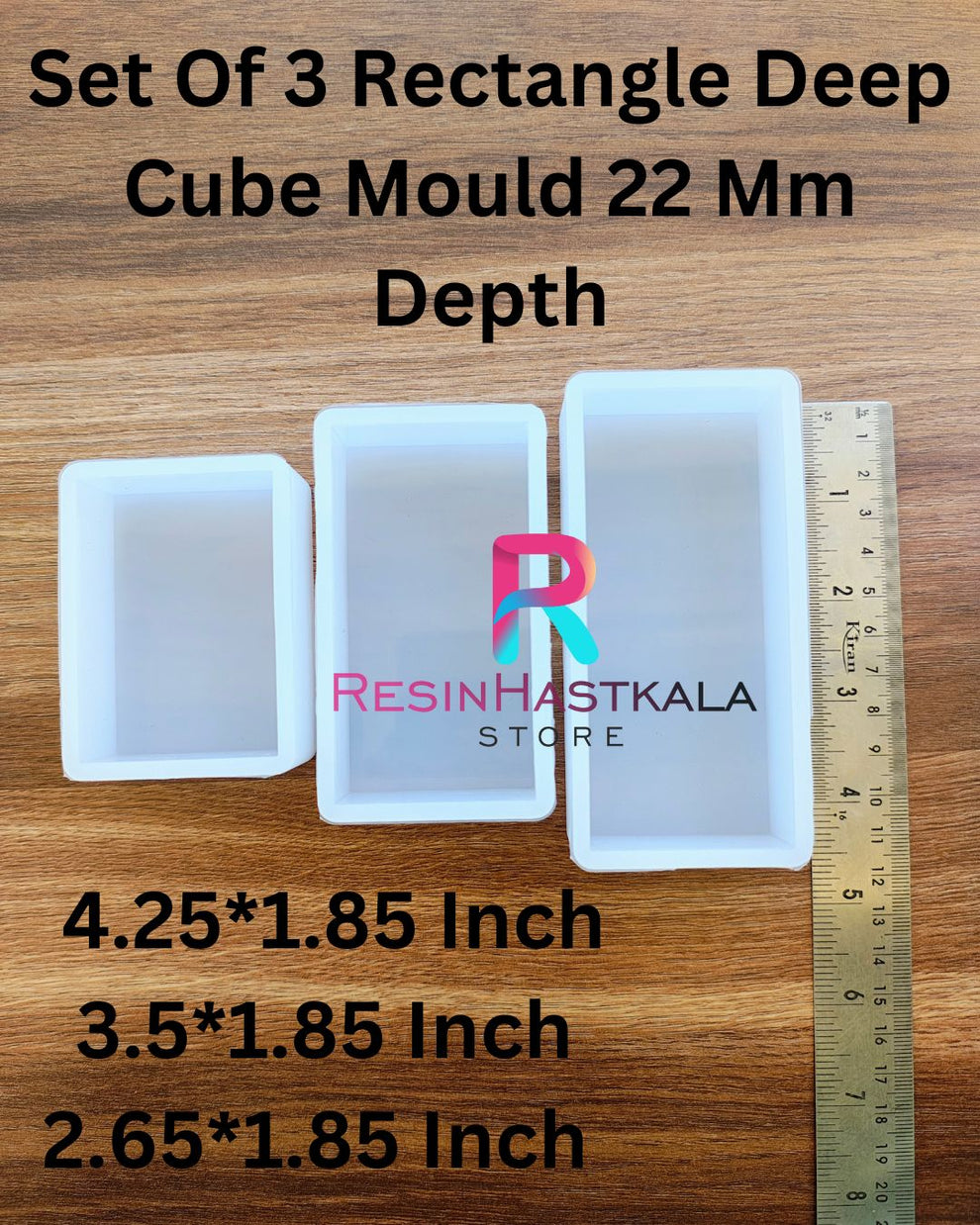 Set Of 3 Rectangle Deep Cube Mould 22 Mm Depth – Resinhastkala Store