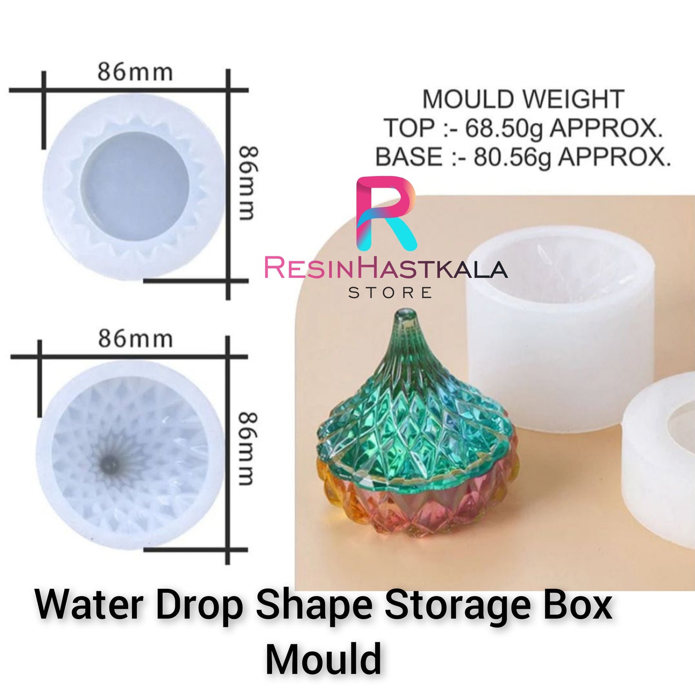 Water Drop Shape Storage Box Mould – Resinhastkala Store
